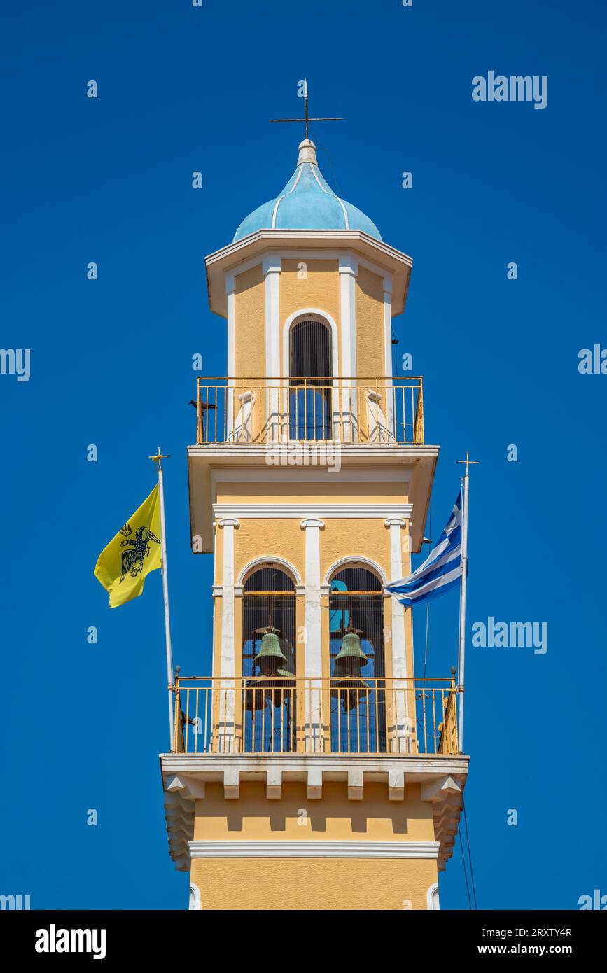 View of Church of Agios Spiridon in Argostoli, capital of Cephalonia ...