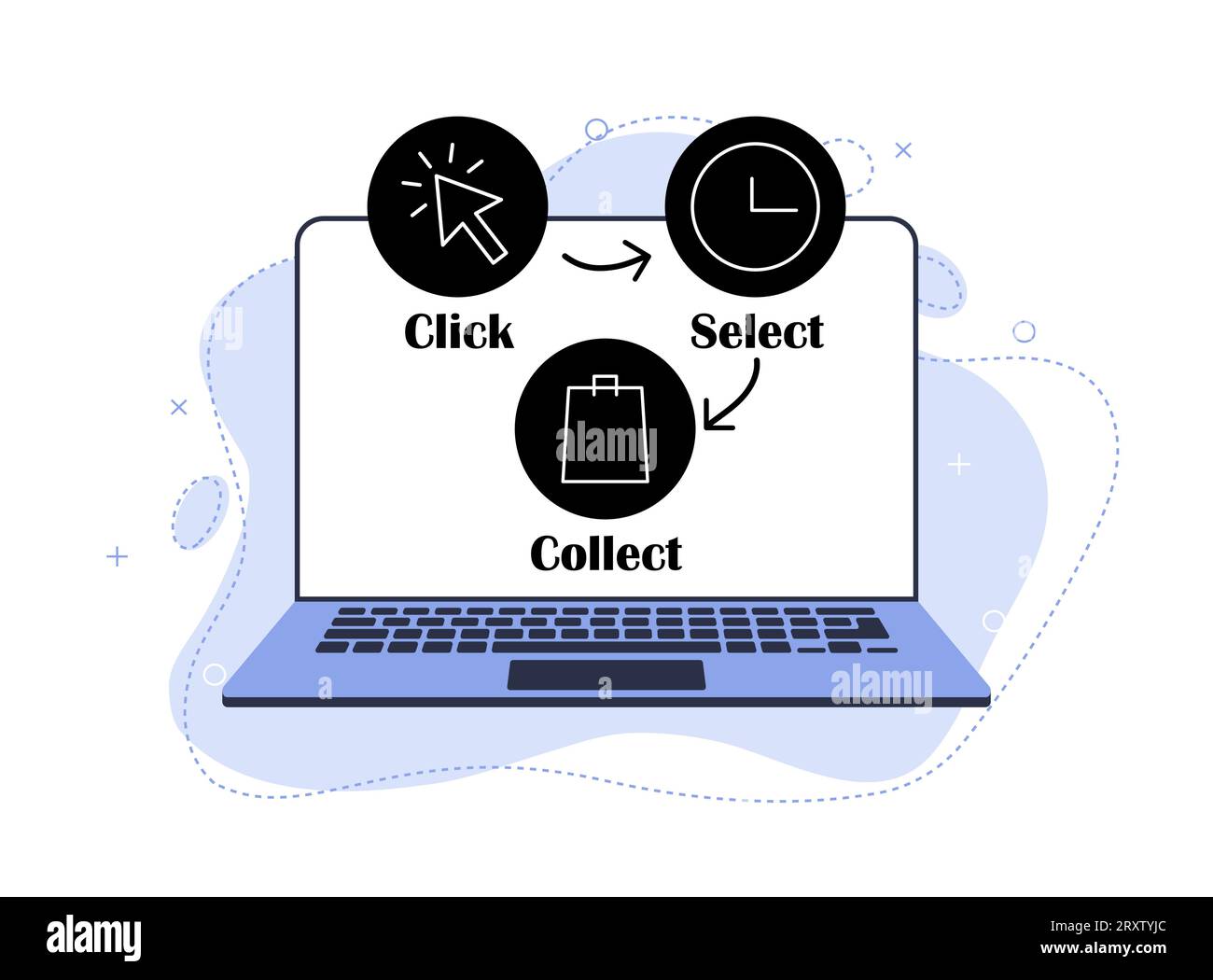 Click and collect your order. Illustration about process of delivery service Stock Vector Image ...