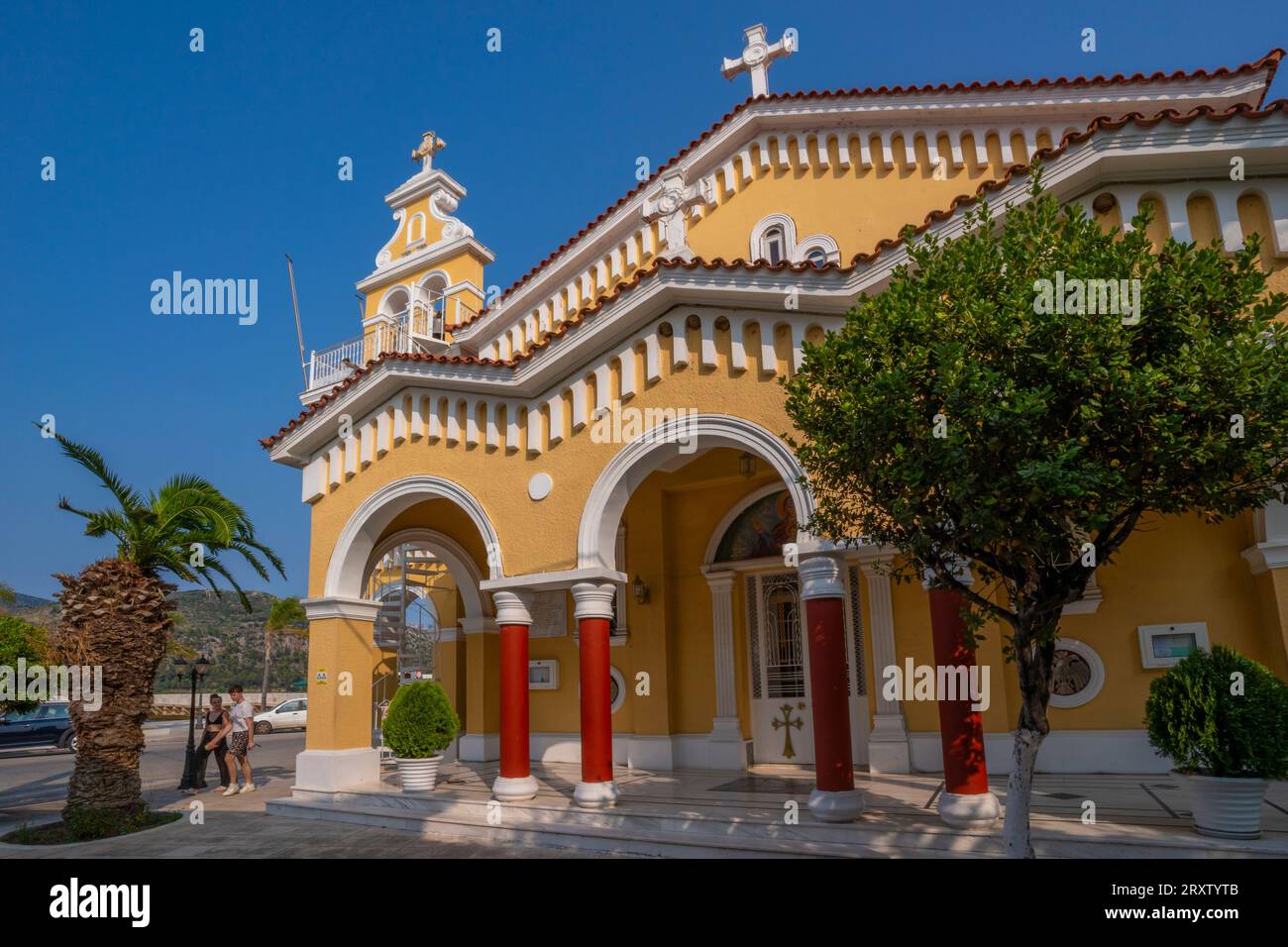 View of Ekklisia Panagia church in Argostoli, capital of Cephalonia ...