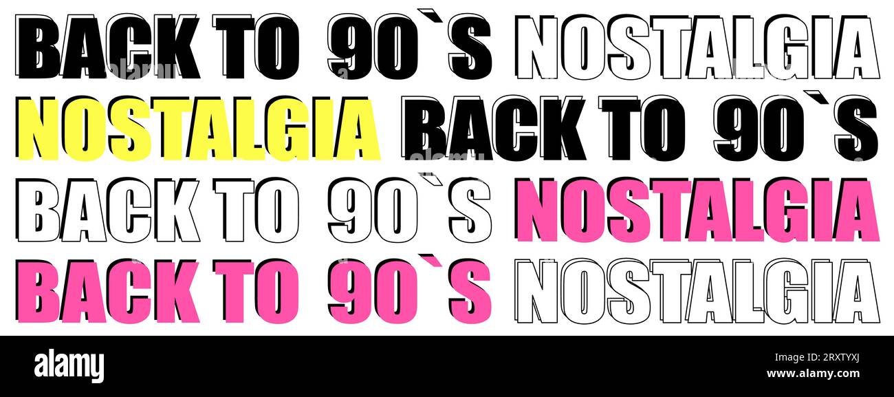 Nostalgia for the 90s. Back to 1990s years background Stock Vector ...