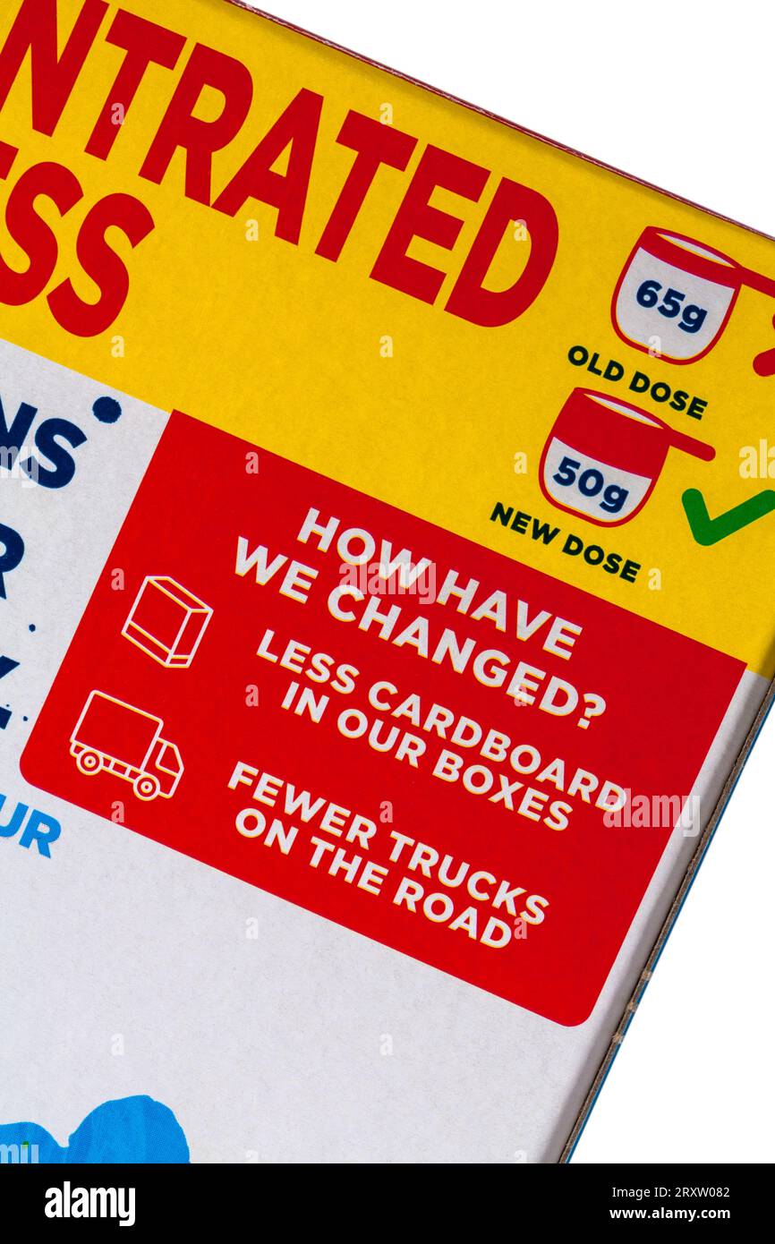 how have we changed? information on box of Persil Non Bio gentle next ...