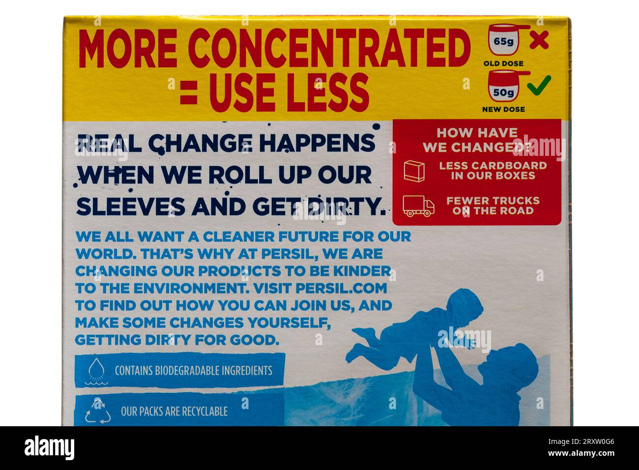 how have we changed? information on box of Persil Non Bio gentle next ...