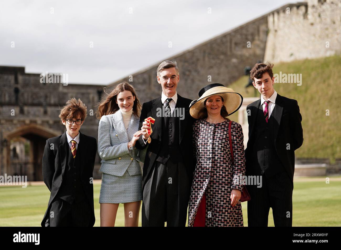 Sir Jacob Rees-Mogg with his wife Helen de Chair (second right) and ...