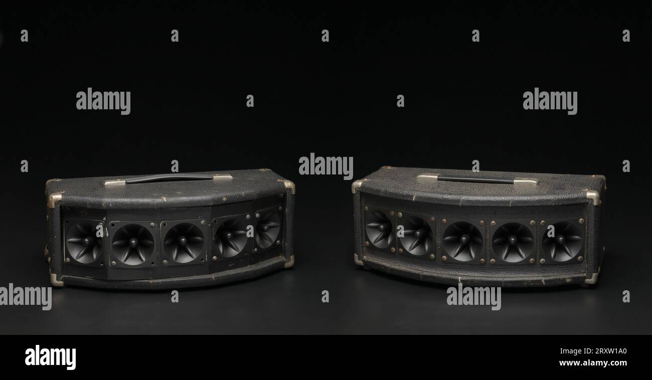 Tweeter box speakers. The tweeters or speakers, five in total, are ...