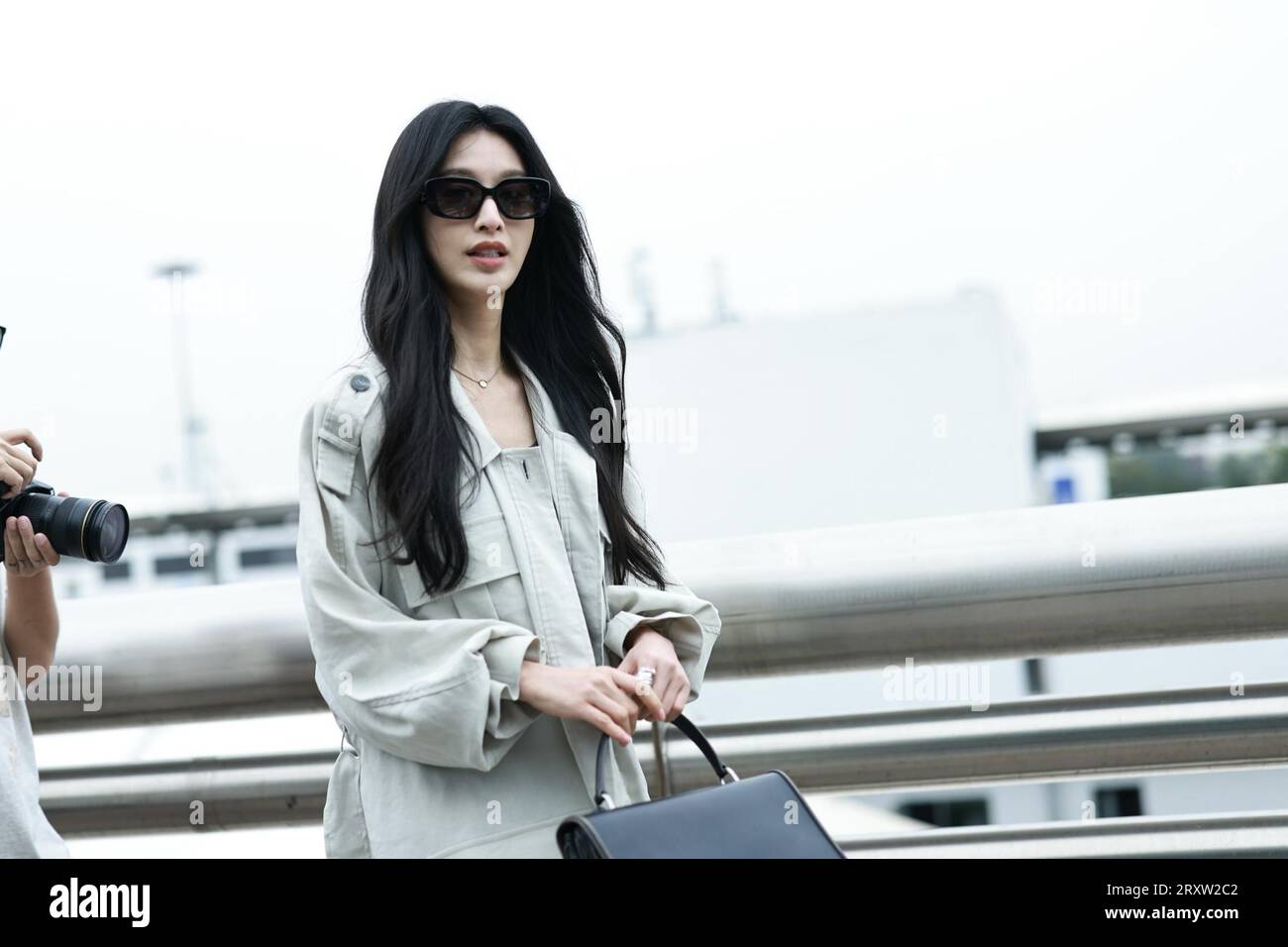 Chinese actress Zhang Li appears at the airport in Beijing, China, 24 ...