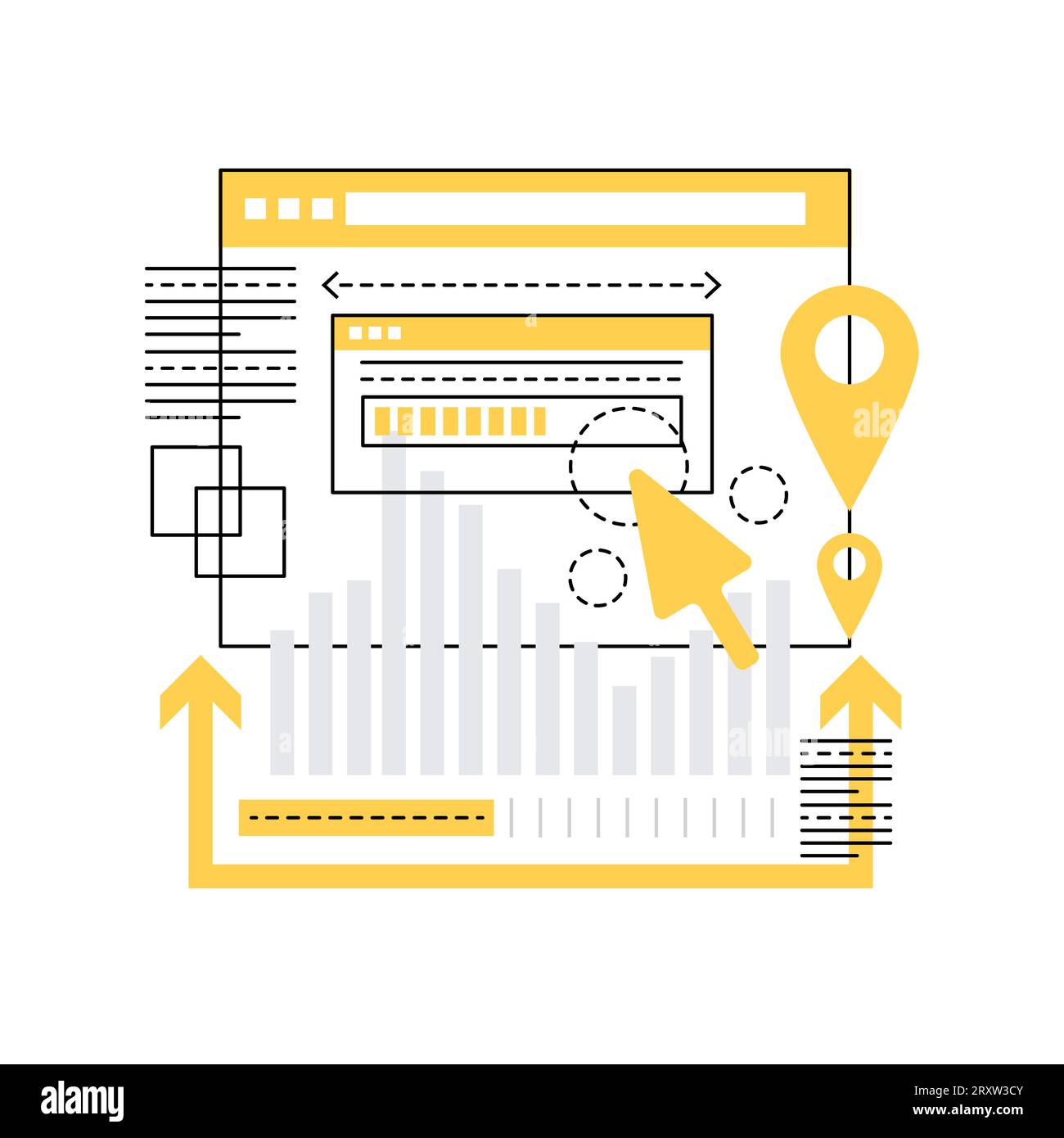 Online domain registration. Seo optimization strategy graphic icon ...