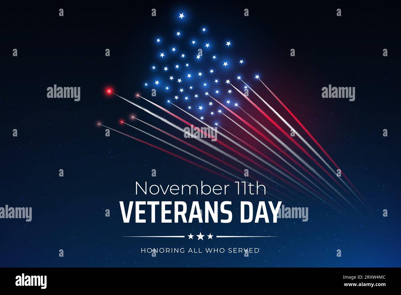 Veterans day november 11, template american fireworks blue sky ...