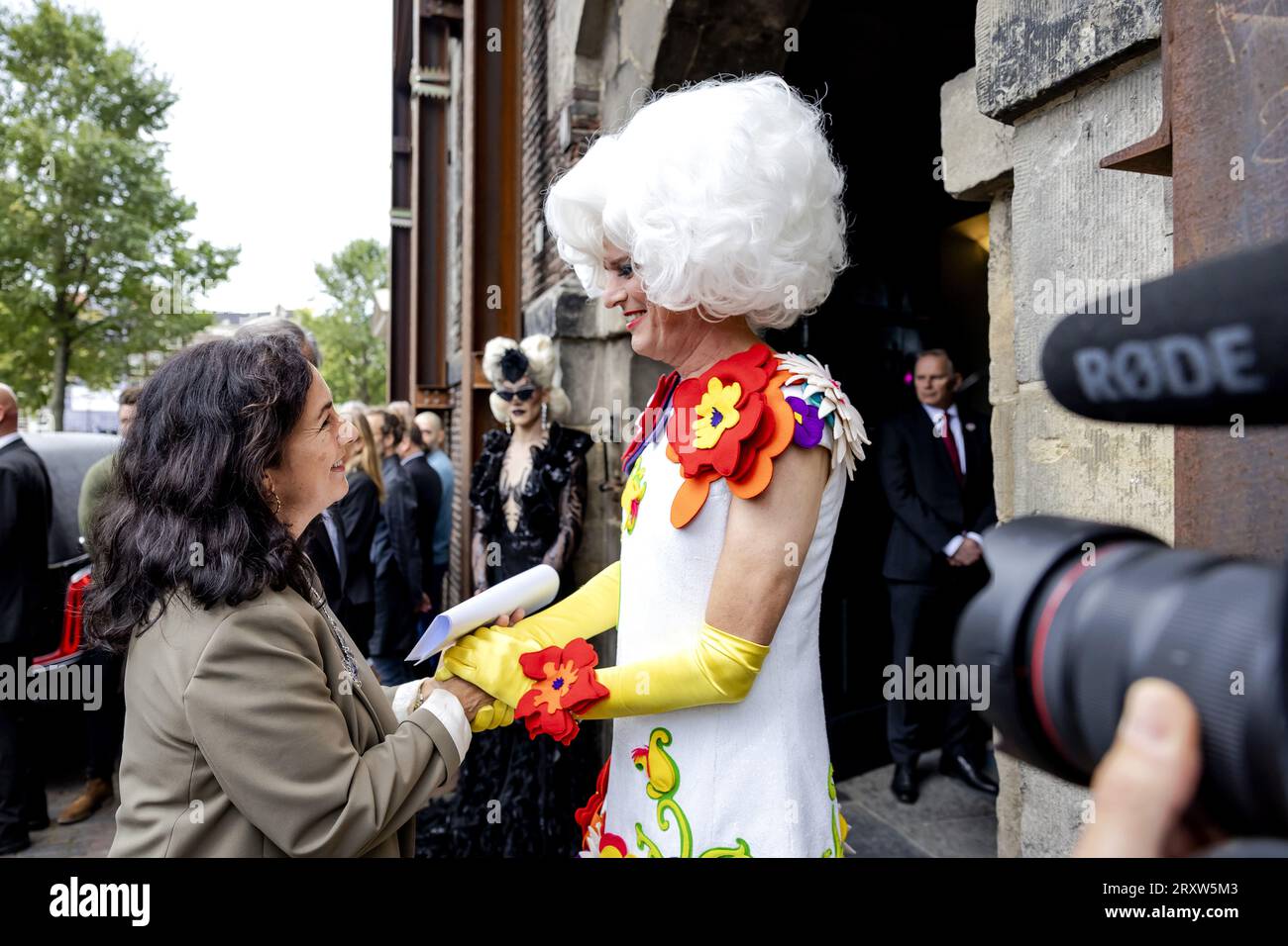 AMSTERDAM - Mayor Femke Halsema arrives at the Westerkerk for the ...