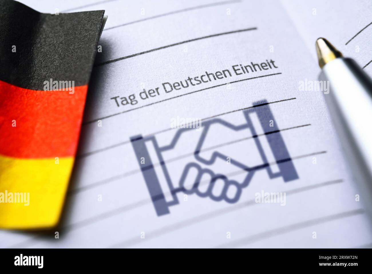 FOTOMONTAGE, Kalenderseite Tag der Deutschen Einheit mit deutscher ...