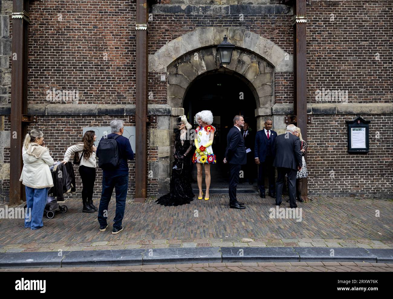 AMSTERDAM - Guests arrive at the Westerkerk for the funeral service of ...