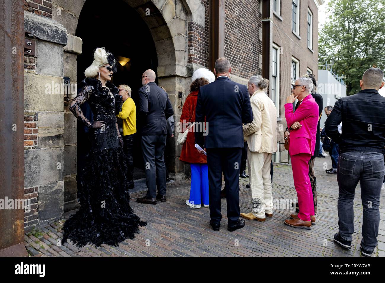 AMSTERDAM - Guests arrive at the Westerkerk for the funeral service of ...