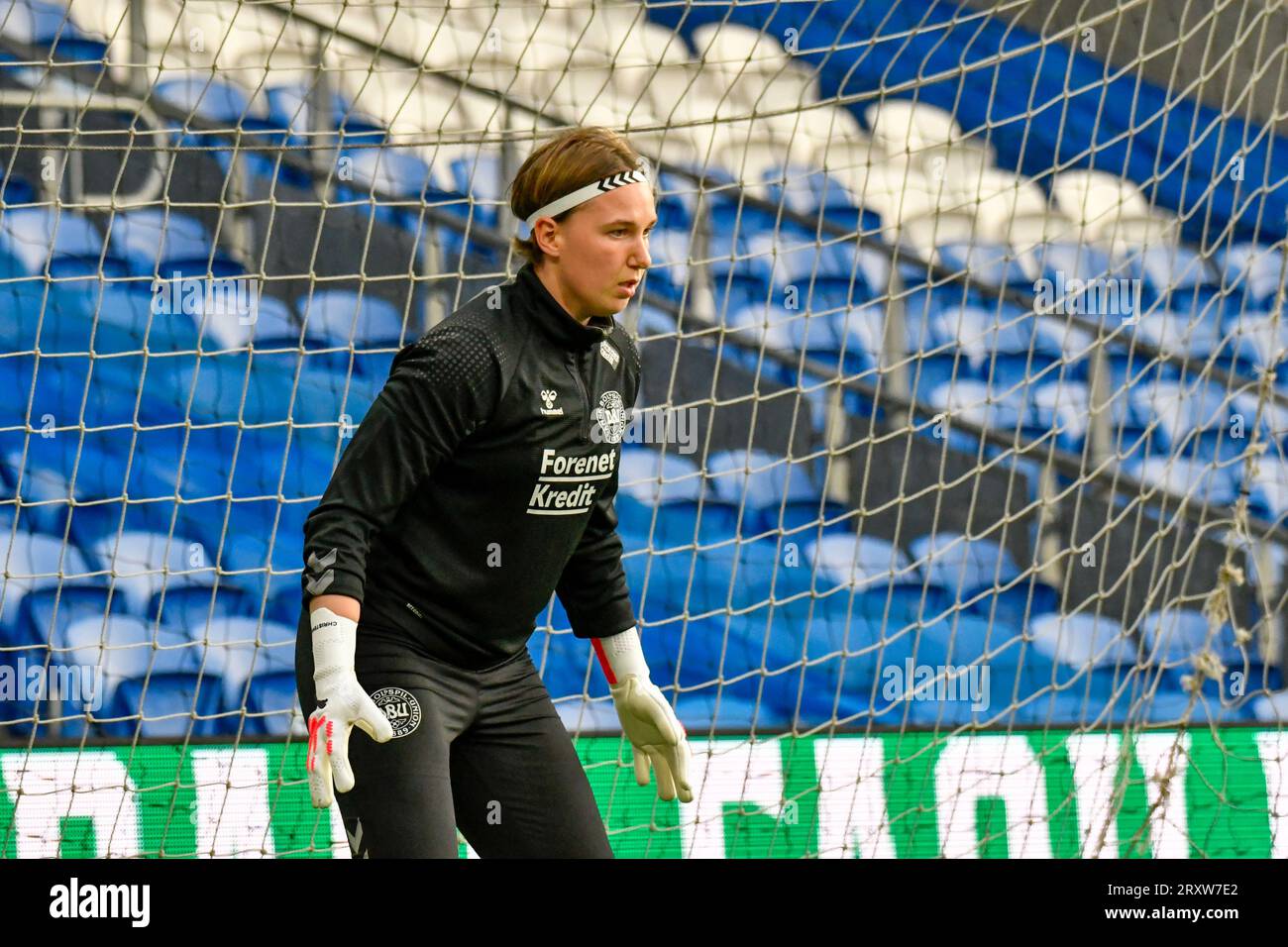 Cardiff, Wales. 26 September 2023. Goalkeeper Lene Christensen of ...