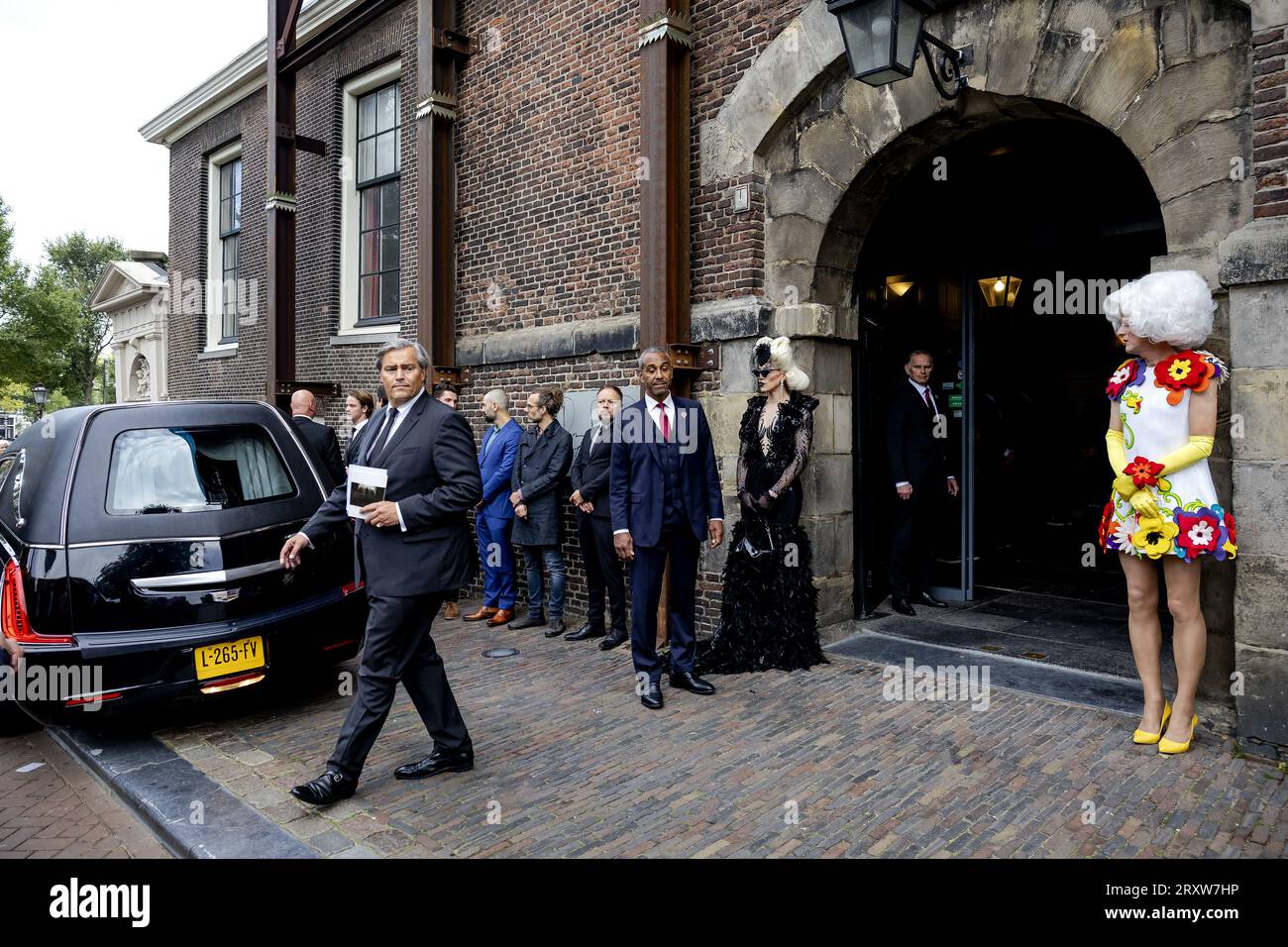 AMSTERDAM - Guests arrive at the Westerkerk for the funeral service of ...