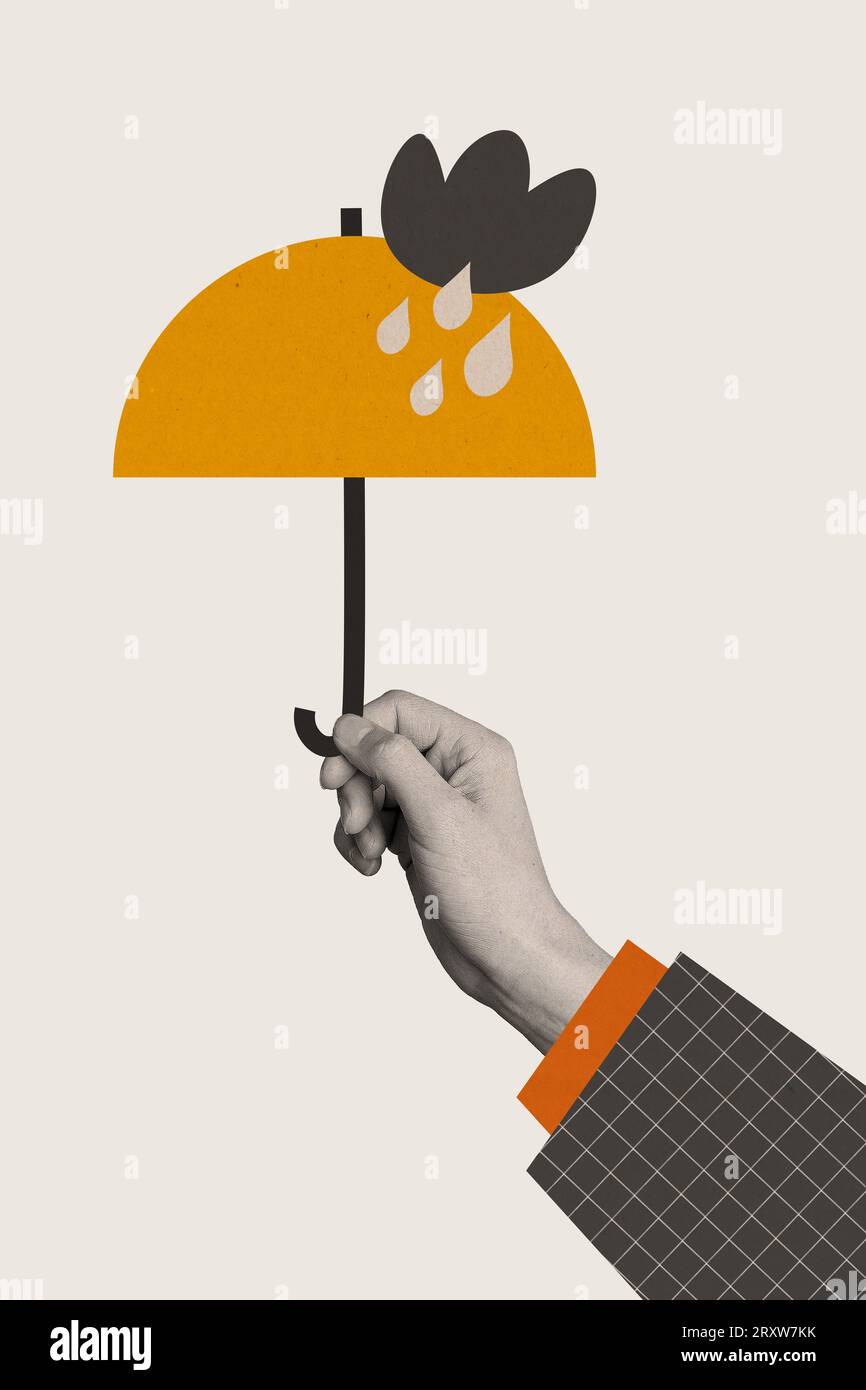 Vertical abstract composite creative photo collage of large arm hold ...