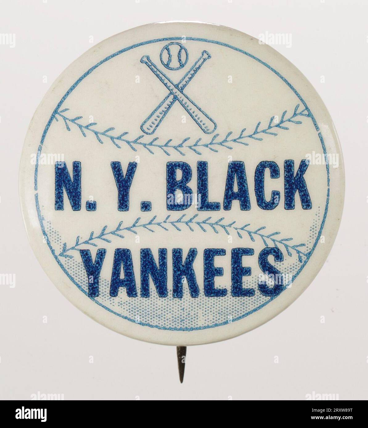 New York Black Yankees button with metal pin back. The front of the ...