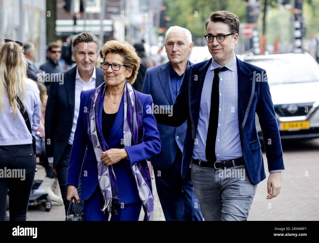 AMSTERDAM - Janine van den Ende and Arthur Japin (2nd) arrive at the ...
