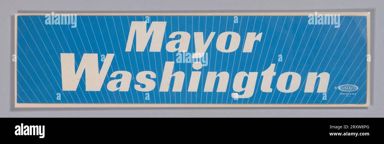 Bumper sticker for Mayor Washington ca. 1986 Stock Photo - Alamy