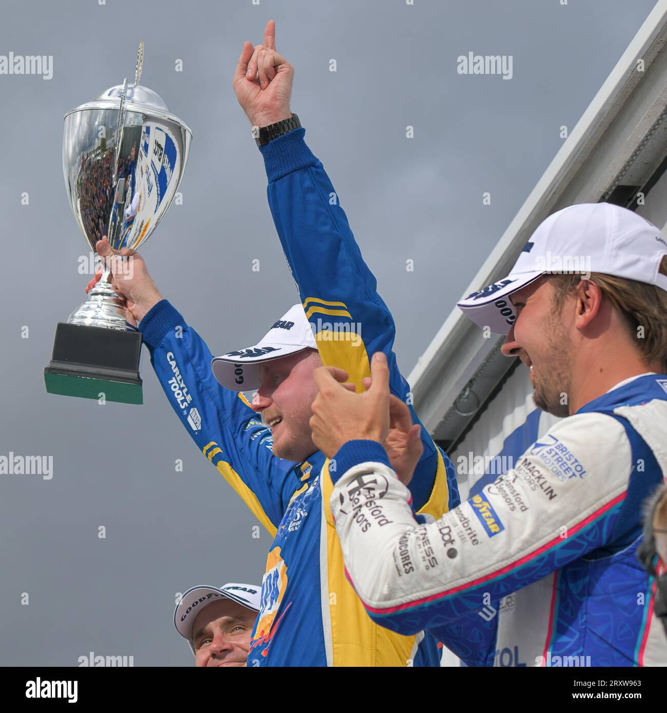 Ash Sutton, BTCC touring car champion on the podium at Silverstone ...