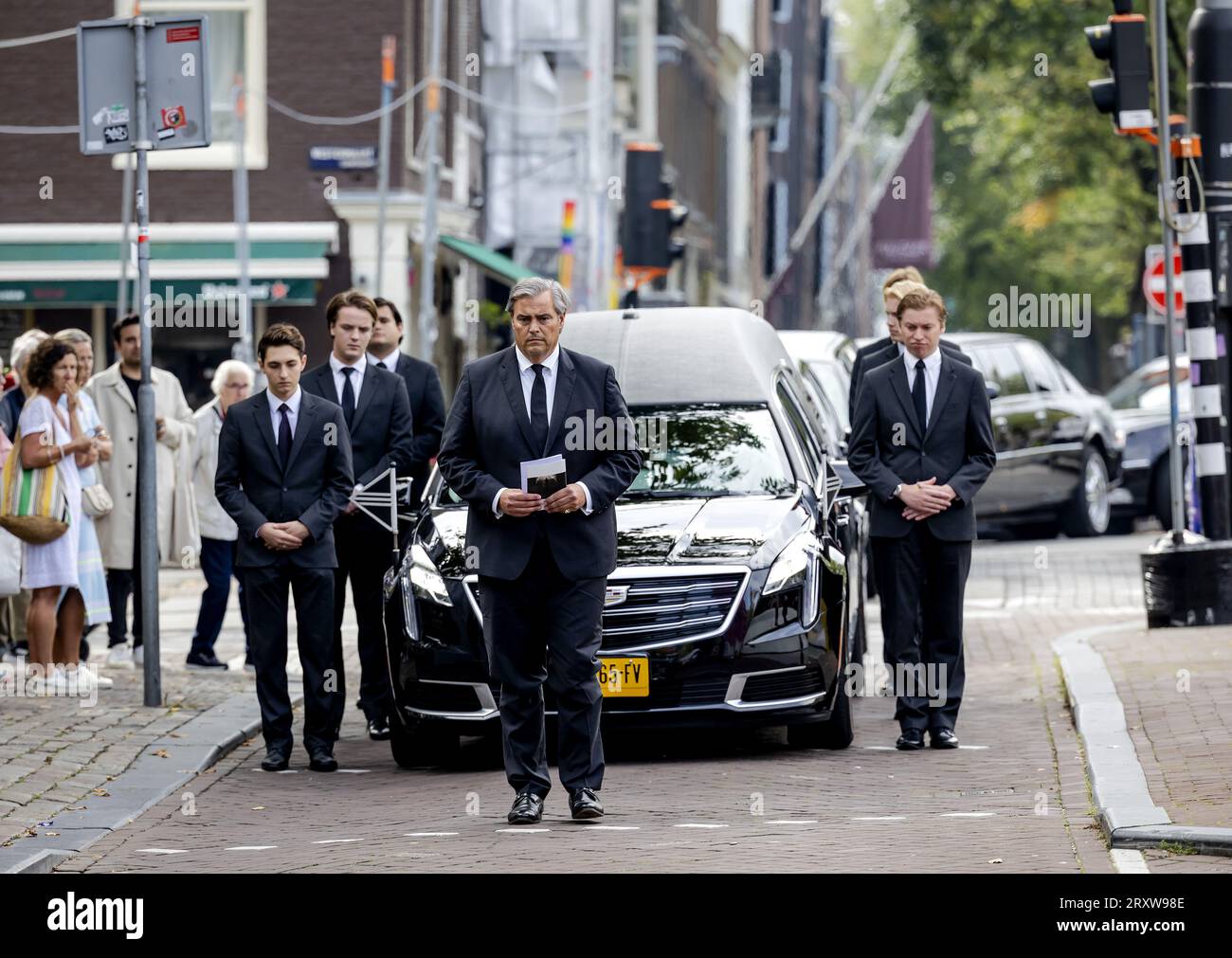 AMSTERDAM - Erwin Olaf's coffin arrives at the Westerkerk, where his ...