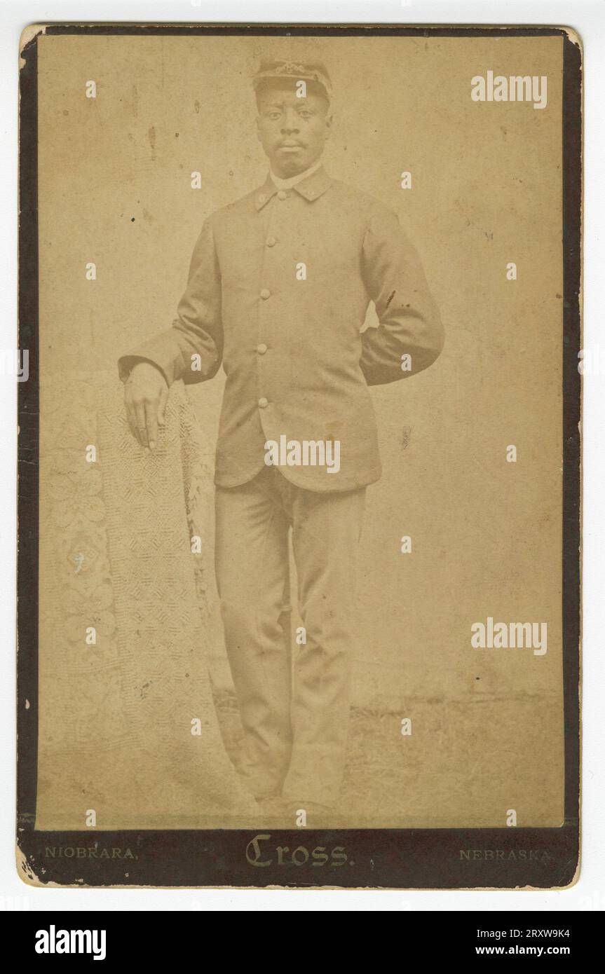 Albumen print of Buffalo Soldier Frederick Purkins ca. 1876 Stock Photo ...