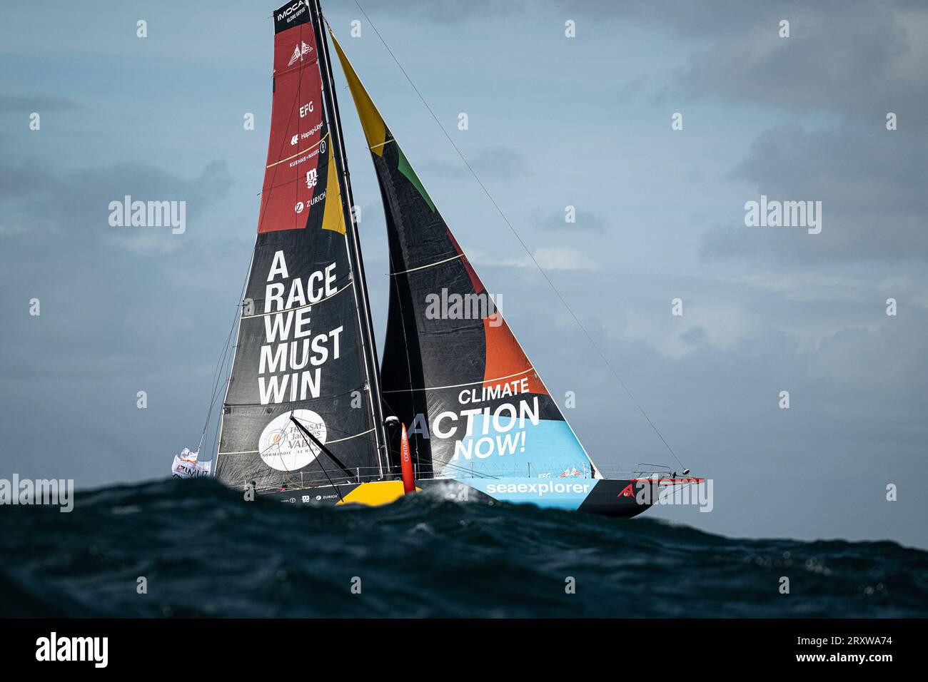 Boris Herrmann (ger) and Will Harris (gbr) sail their Imoca Malizia ...
