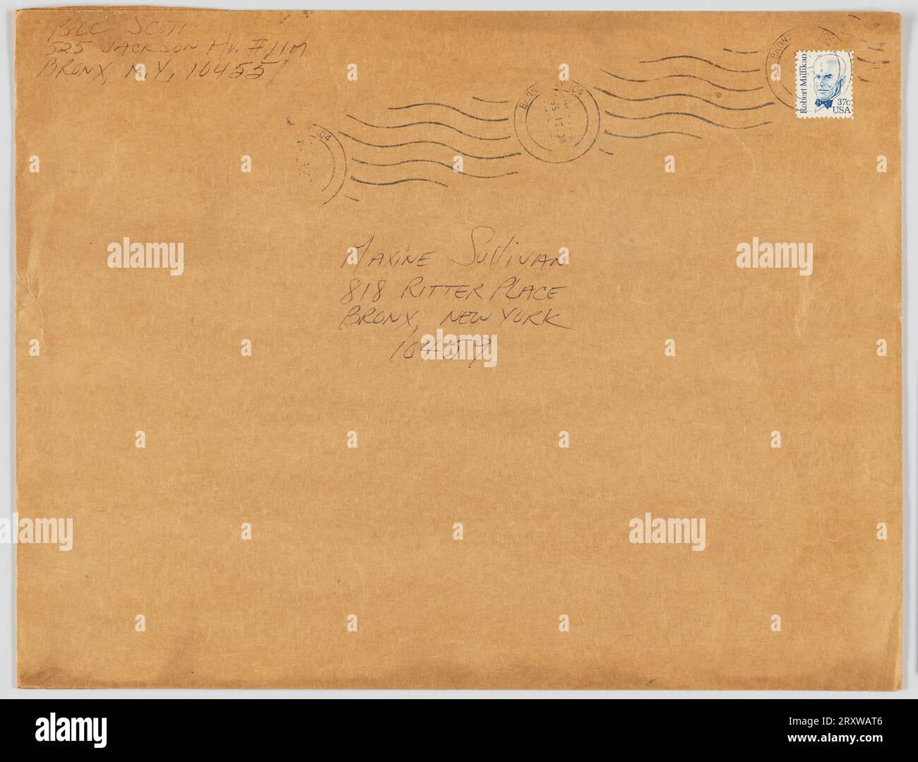 Envelope sent from William Scott to Maxine Sullivan mid-20th century ...