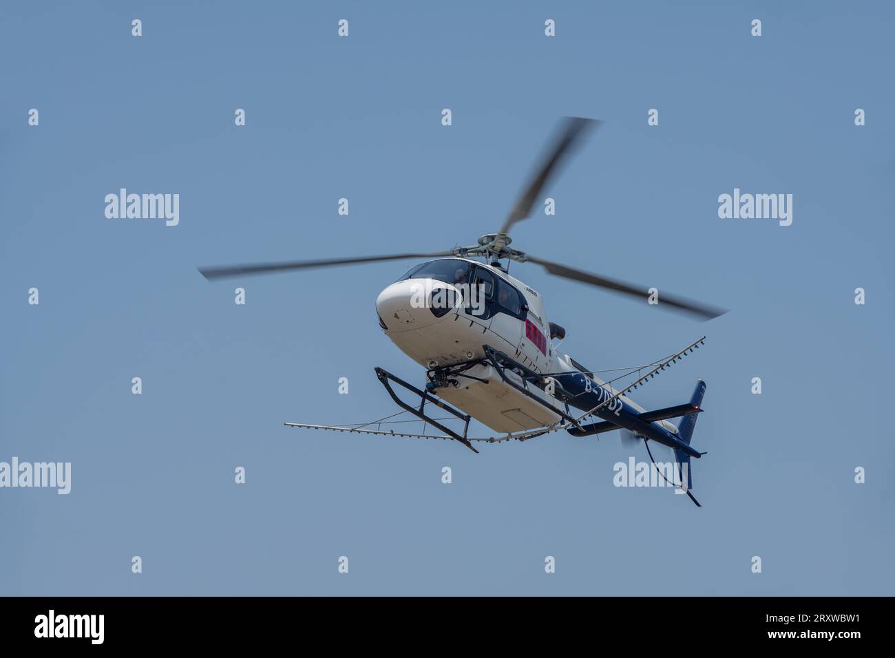 Luannan County, China - June 5, 2023: Agricultural helicopters take off ...
