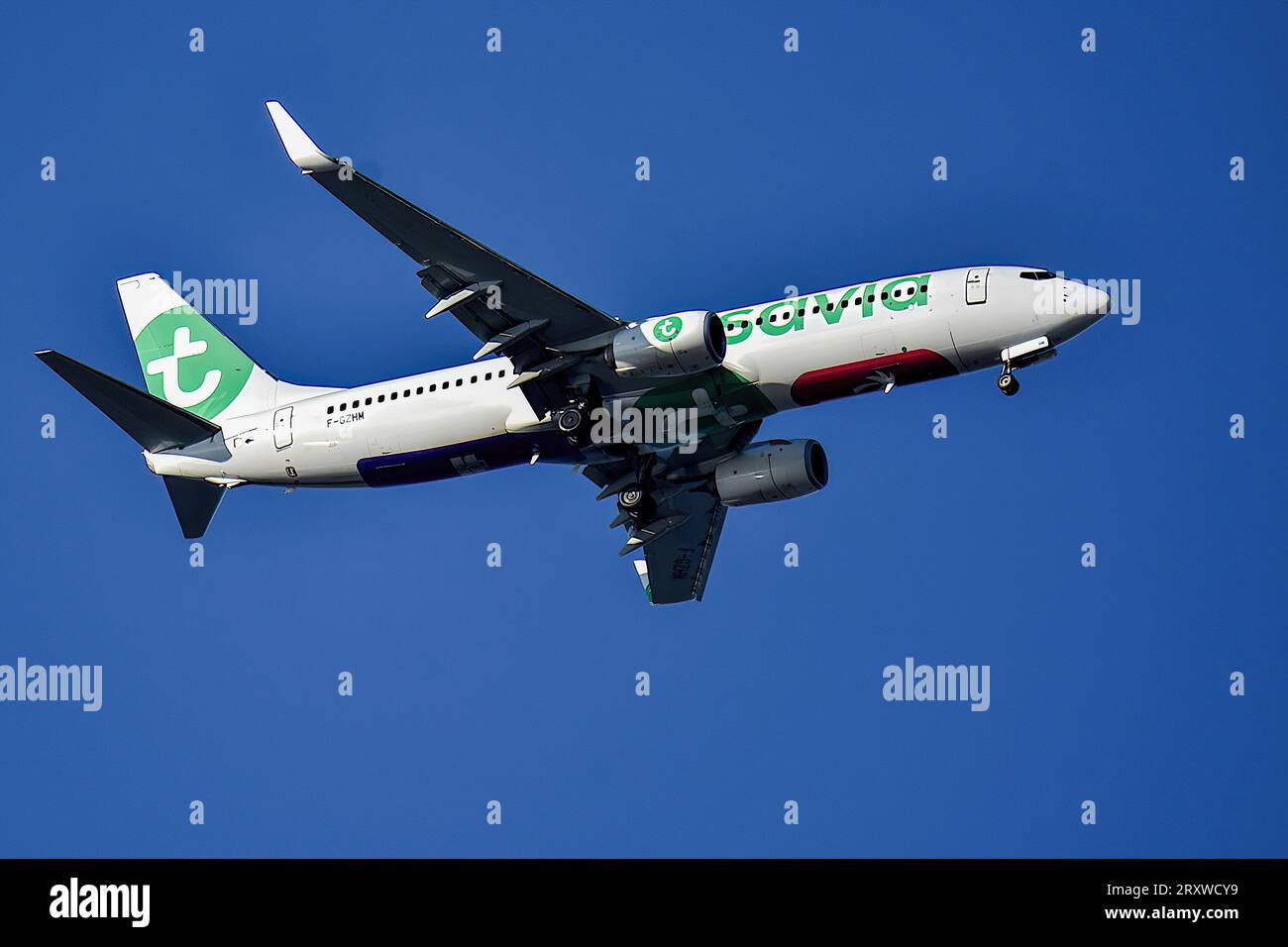 The Transavia plane arrives at Marseille Provence Airport. Planes ...