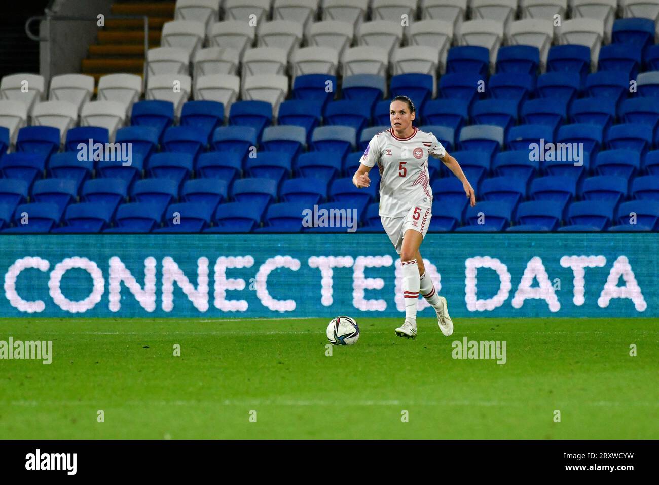 Cardiff, Wales. 26 September 2023. Simone Boye S¿rensen of Denmark in ...