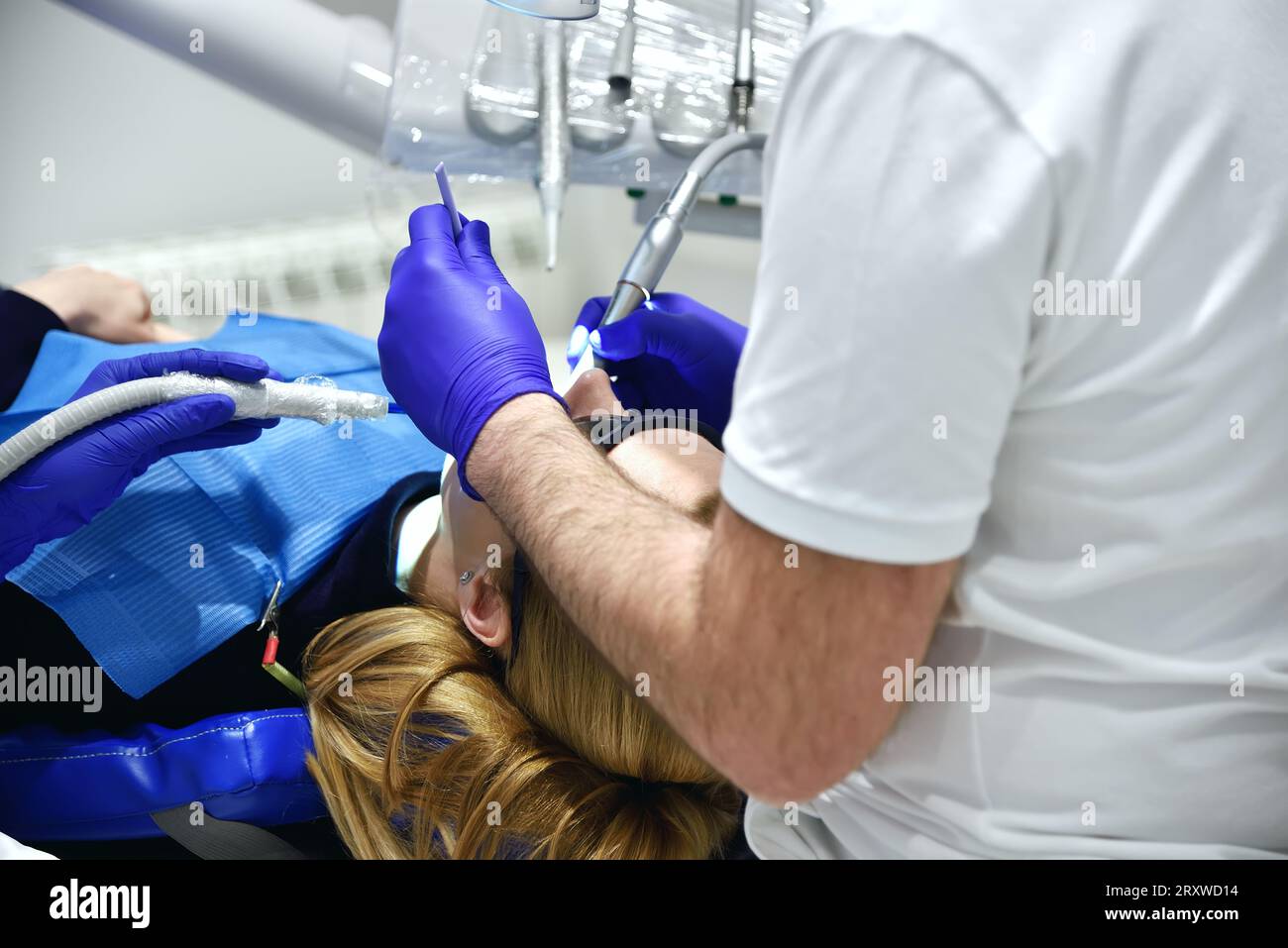 Woman Patient With Open Mouth During Oral Checkup Stock Photo - Alamy