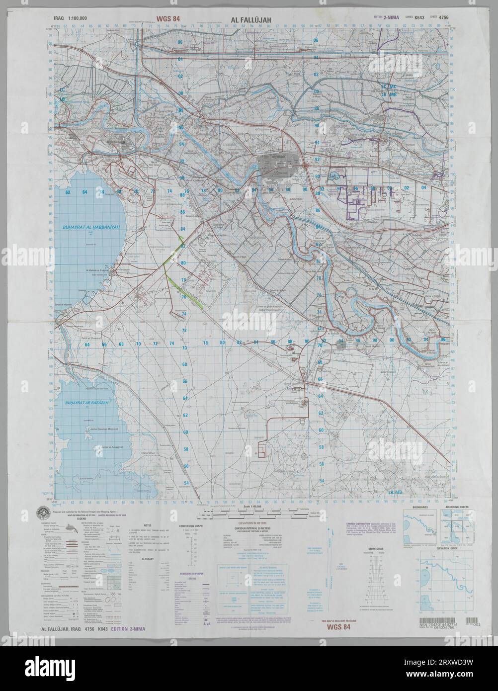 Map of Al-Fallujah, Iraq used by Andre M. Jones during the Iraq War ...