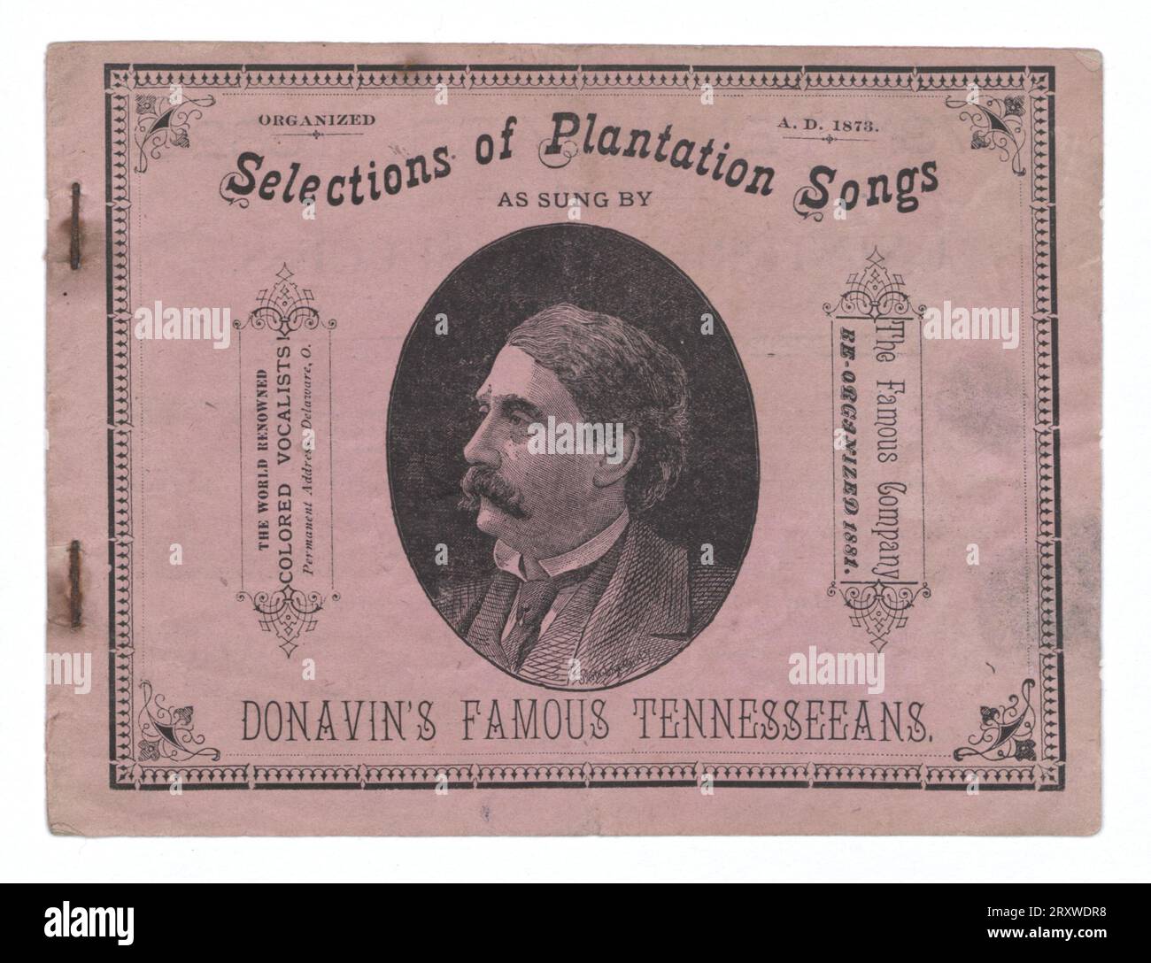 A rectangular paper booklet of Plantation Songs Stock Photo - Alamy