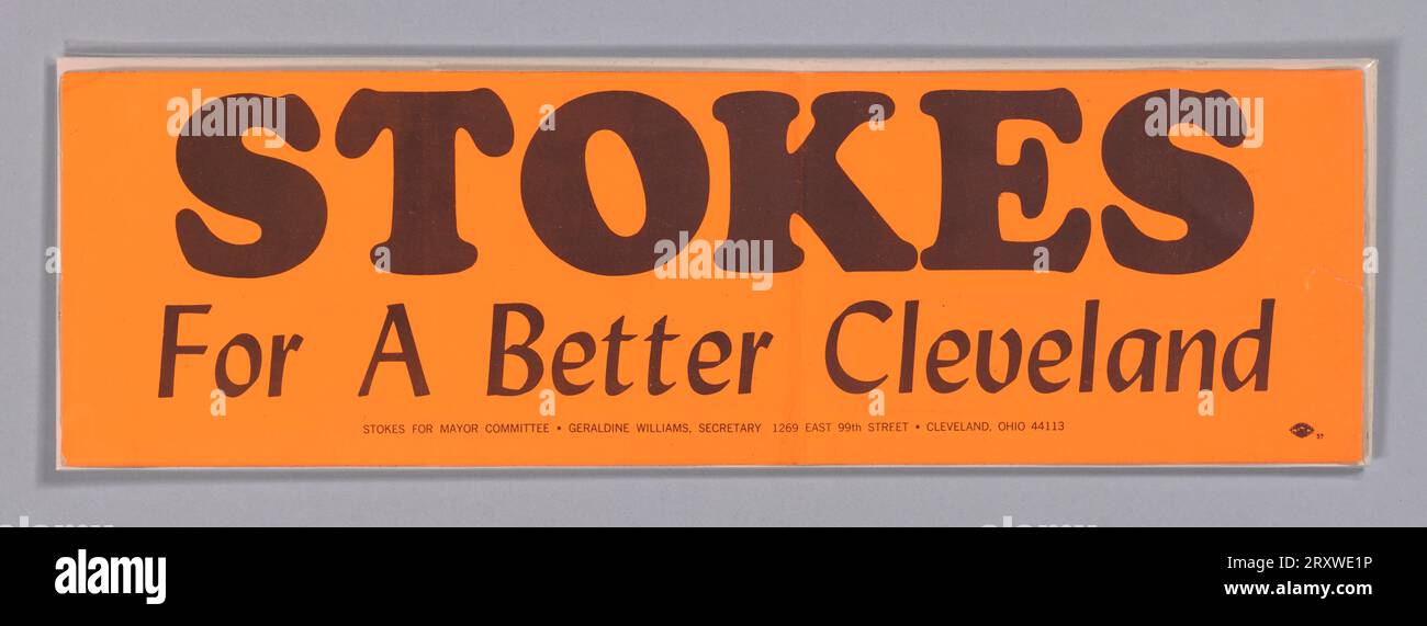 Bumper sticker endorsing Carl Stokes for Mayor of Cleveland ca. 1967 ...