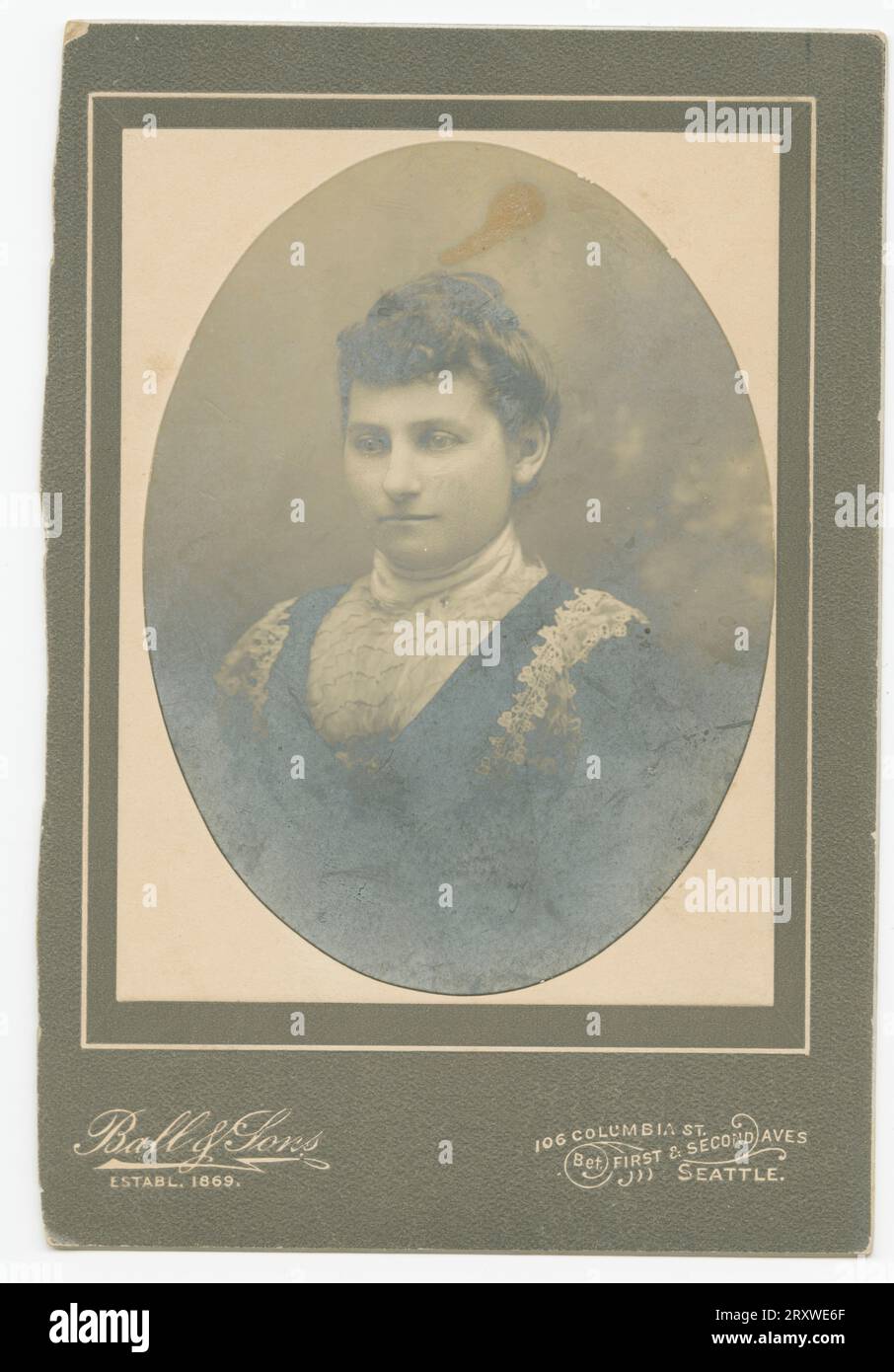 A black-and-white photograph of a woman photographed at the Ball & Sons ...