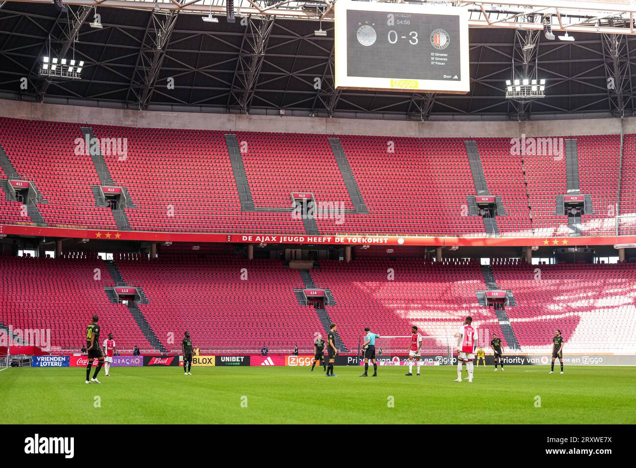 Amsterdam - Empty stands during the remaining part of the Eredivisie ...