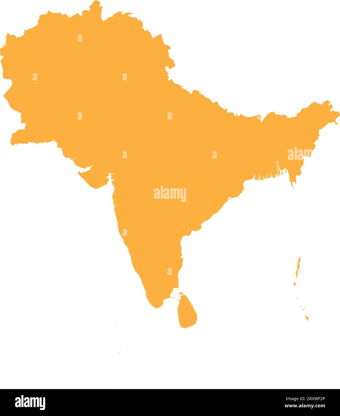 ORANGE CMYK color map of SOUTH ASIA Stock Vector Image & Art - Alamy