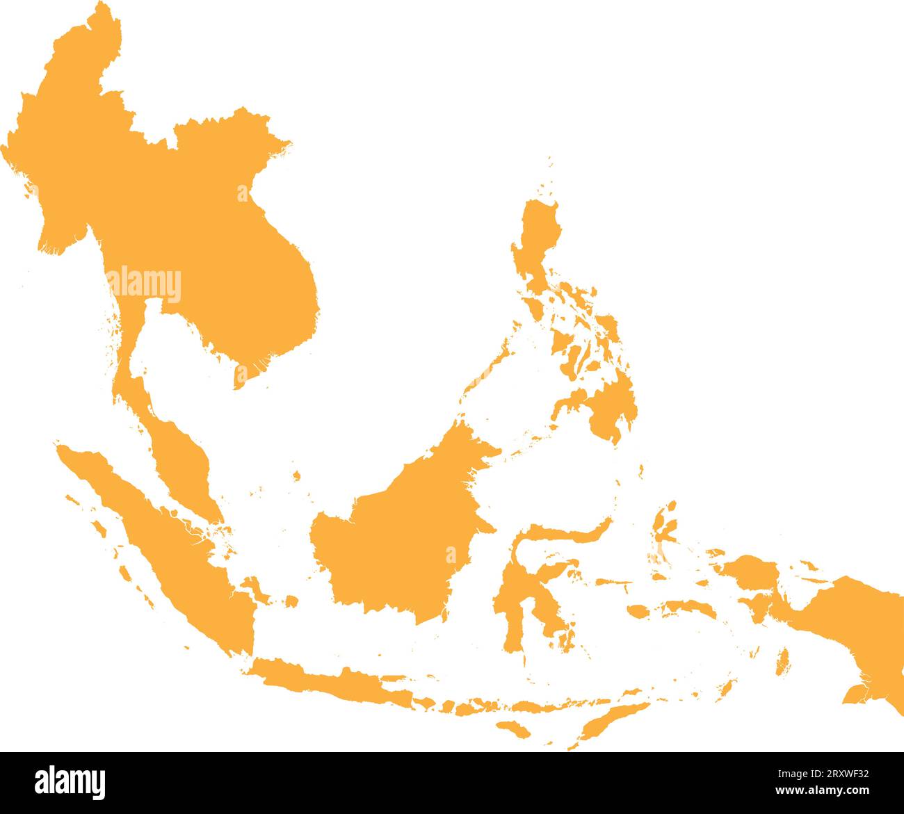 ORANGE CMYK color map of SOUTHEAST ASIA Stock Vector Image & Art - Alamy