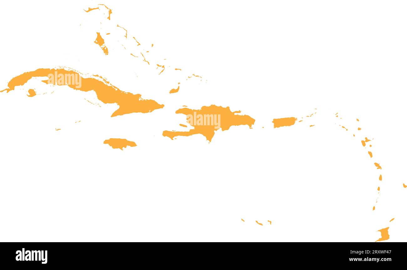 ORANGE CMYK color map of CARIBBEAN ISLANDS Stock Vector Image & Art - Alamy