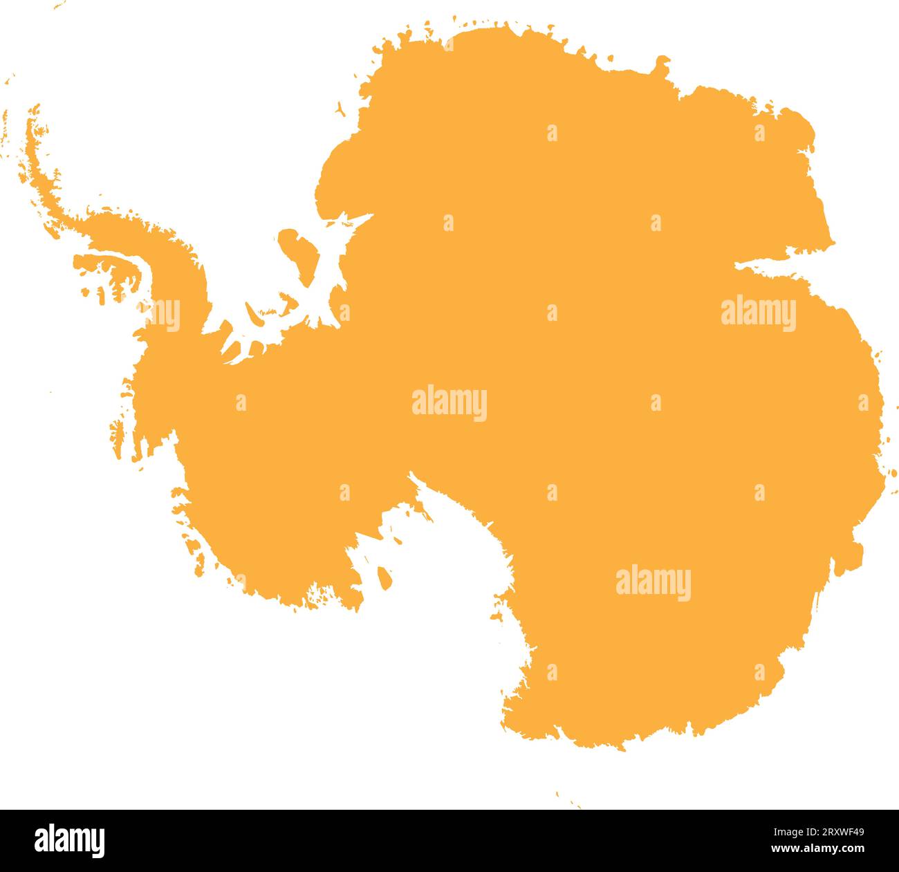 ORANGE CMYK color map of ANTARCTICA (SOUTH POLE Stock Vector Image ...