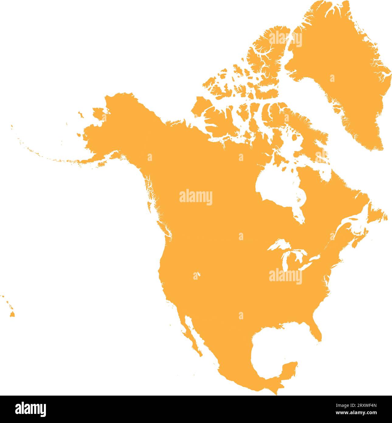 ORANGE CMYK color map of NORTH AMERICA Stock Vector Image & Art - Alamy