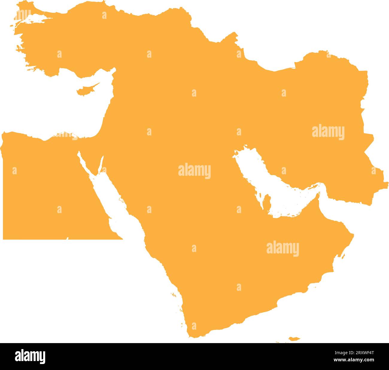 ORANGE CMYK color map of MIDDLE EAST Stock Vector Image & Art - Alamy