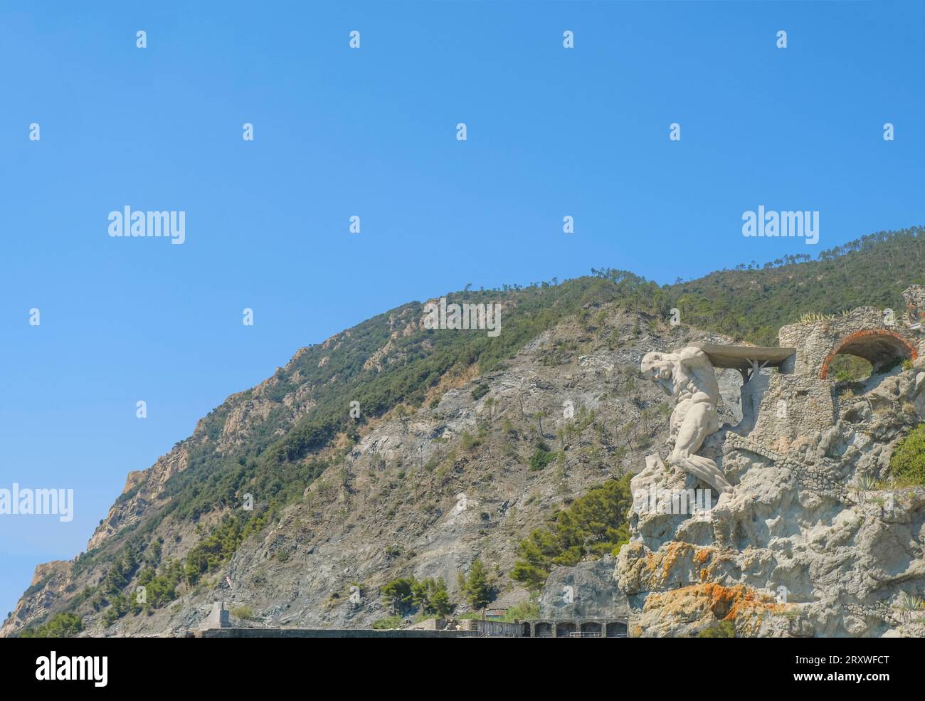 statue of the Giant Il Gigante of Arrigo Minerbi in Monterosso, Liguria ...
