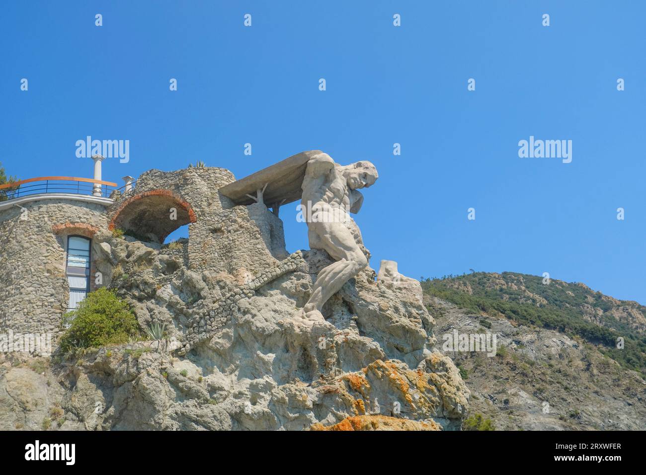 statue of the Giant Il Gigante of Arrigo Minerbi in Monterosso, Liguria ...