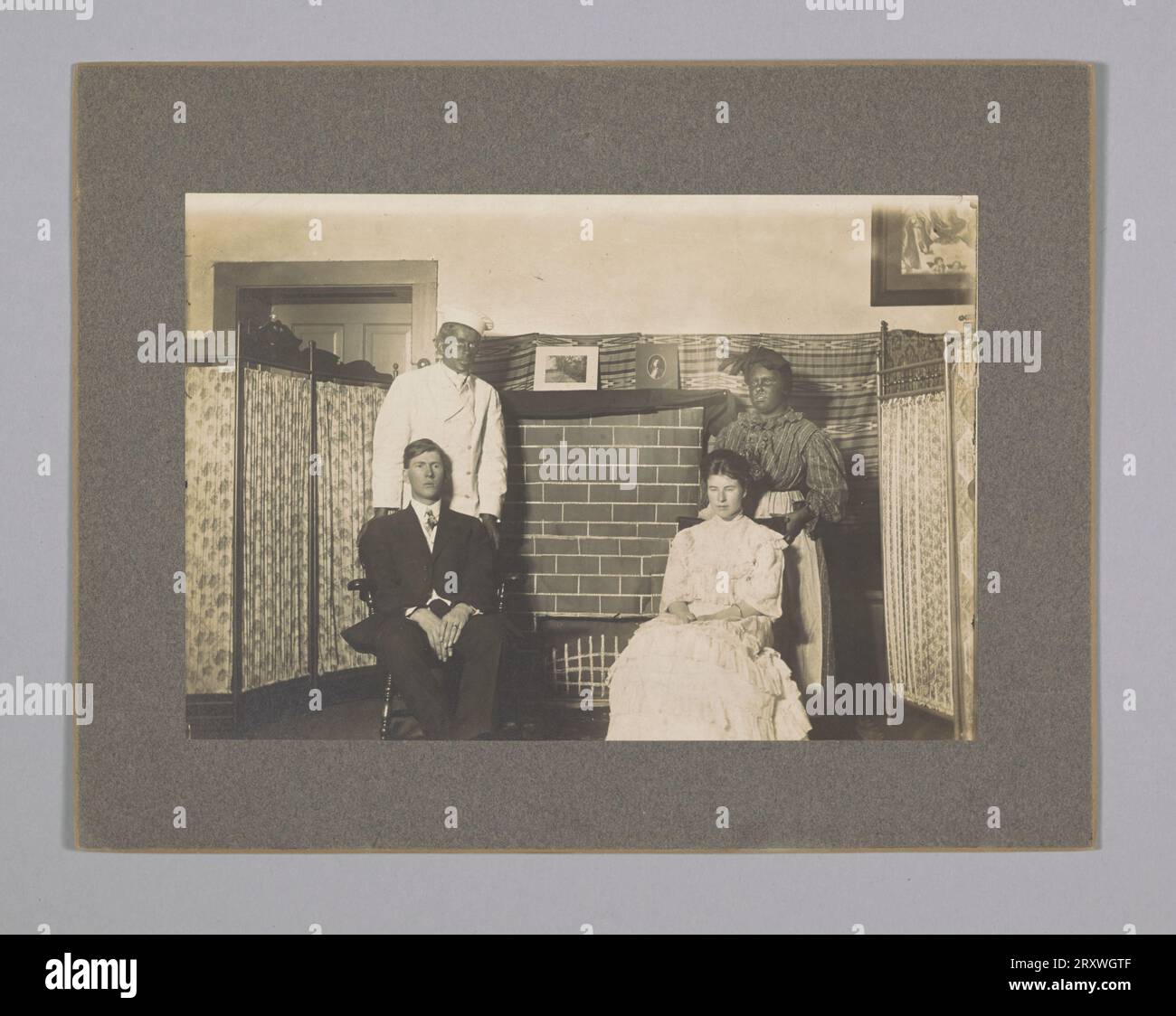 Photograph of theatre production with blackface actors and Oliver ...