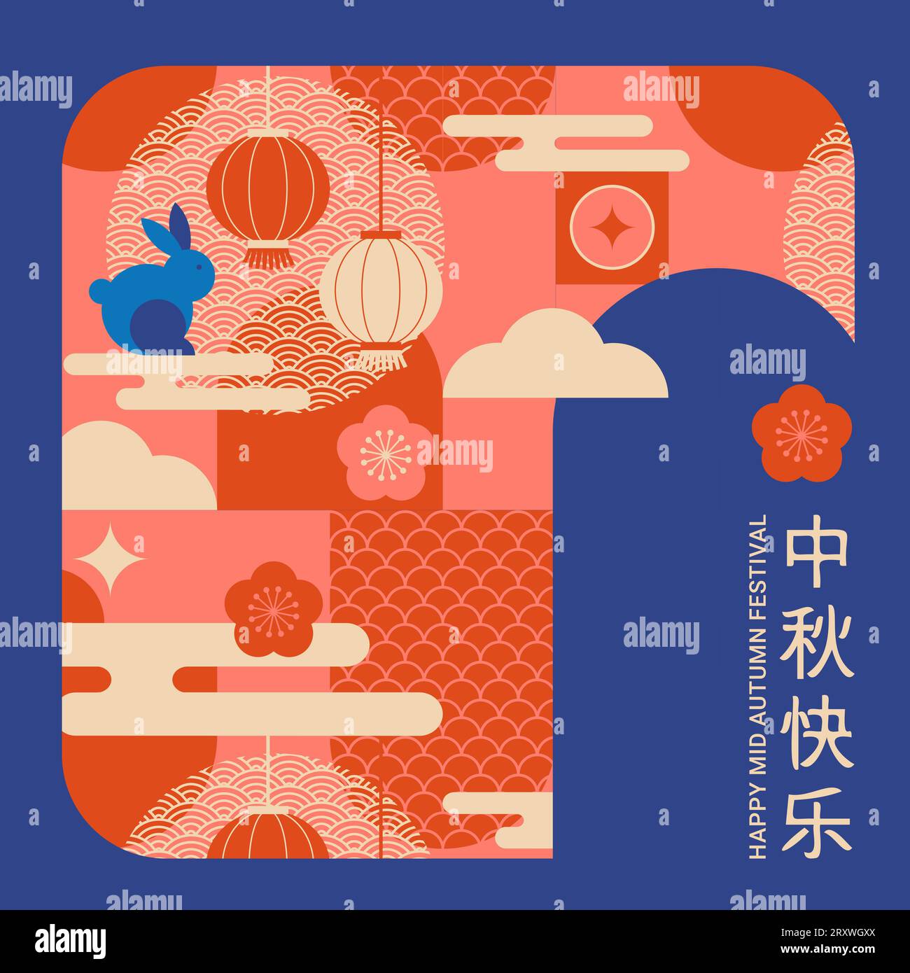 Flat modern background for Chuseok, Chinese wording translation - Mid ...