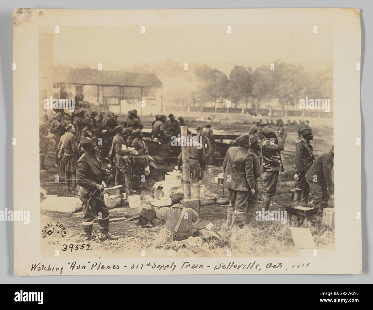Watching "Hun" Planes - 317th Supply Train - Belleville, Oct 1918 ...