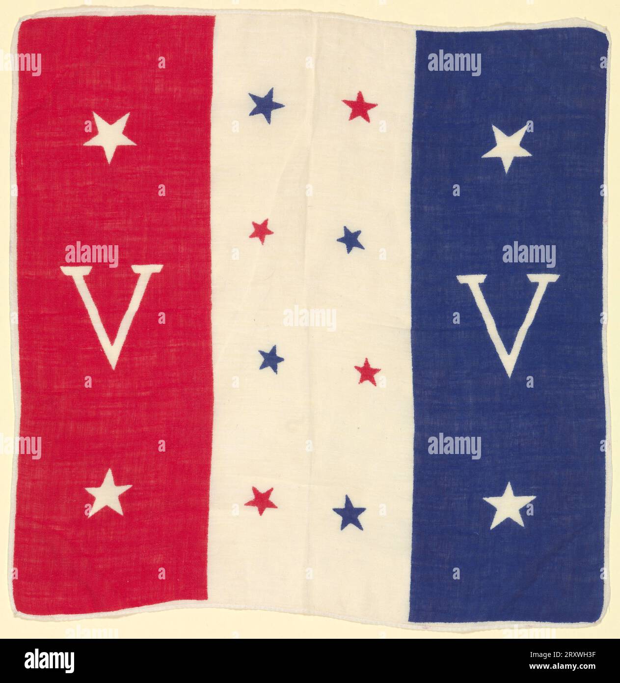 PITTSBURGH COURIER 'DOUBLE V' CAMPAIGN. Double V linen flag, roughly 12 ...