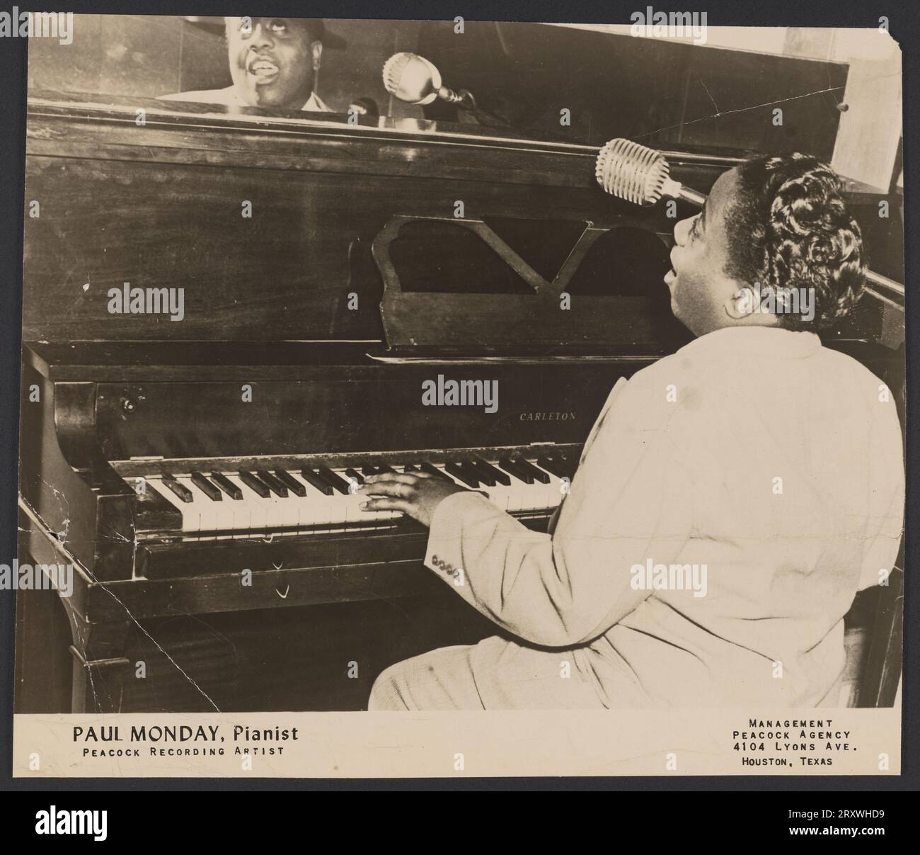 Gelatin silver print of Paul Monday playing the piano 1951-1958 Stock ...
