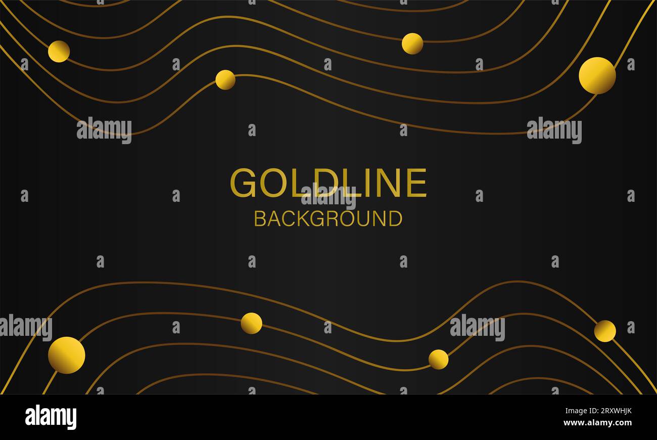 luxury abstract gold line on black background design Stock Photo - Alamy