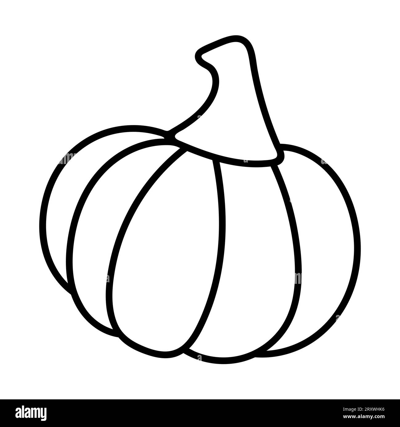 Vector linear pumpkin icon, black outline. Vector line icon for pumpkin ...